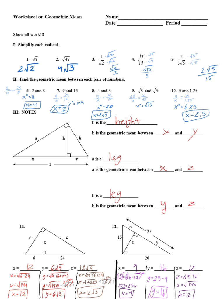 17.4 Geometric Mean Notes | PDF