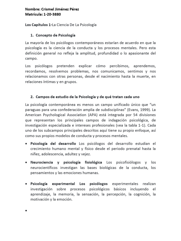 Actividad I Psicologia General Charles Morris | PDF | Sistema nervioso ...
