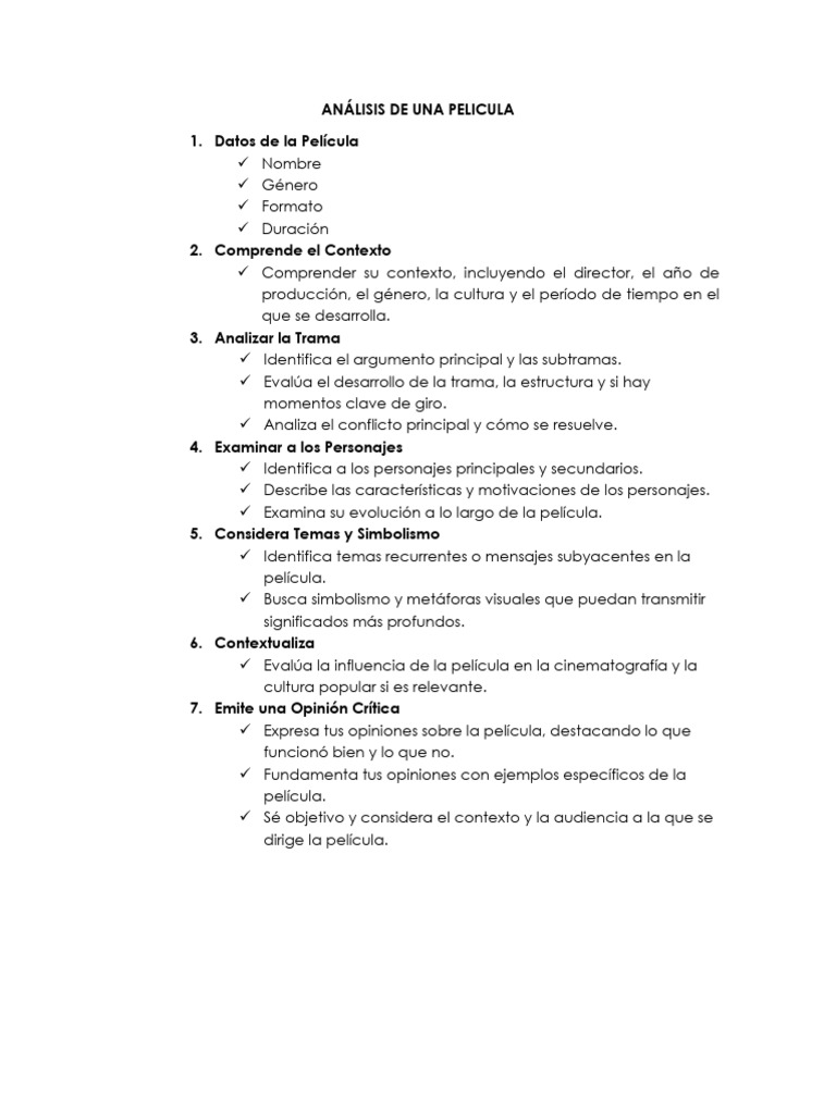 Análisis de Una Pelicula | PDF