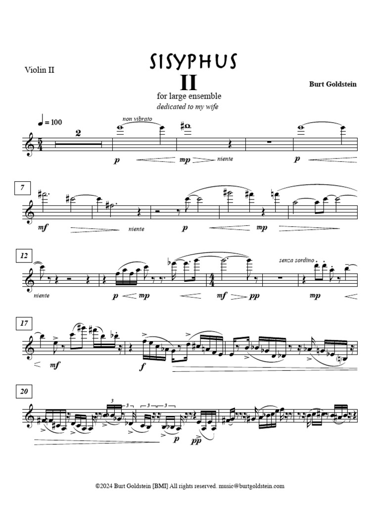 Sisyphus MVT 2 Ver2 WVar - Violin II | PDF