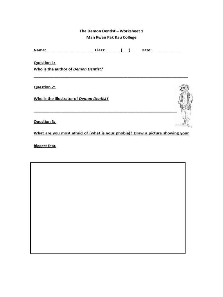 The Demon Dentist Worksheet 1 | PDF