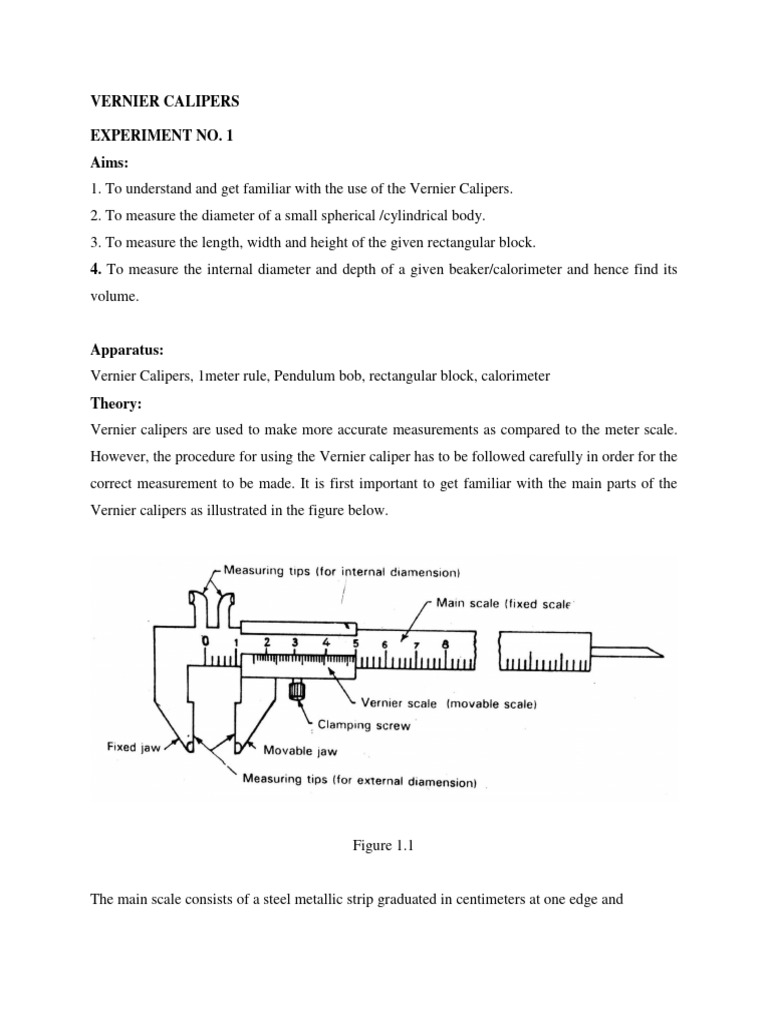 Vernier Calipers | PDF | Teaching Methods & Materials | Technology & Engineering