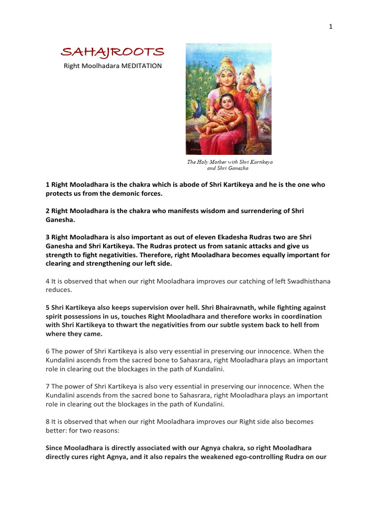 Right Mooladhara Meditation Guide | PDF | Meditation | Indian Philosophy