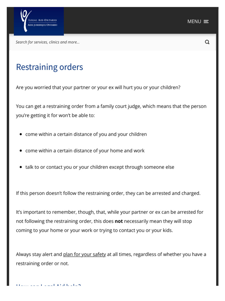 Restraining Order | PDF