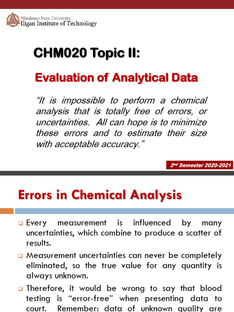 Statistical Evaluation of Analytical Data | PDF | Coefficient Of ...