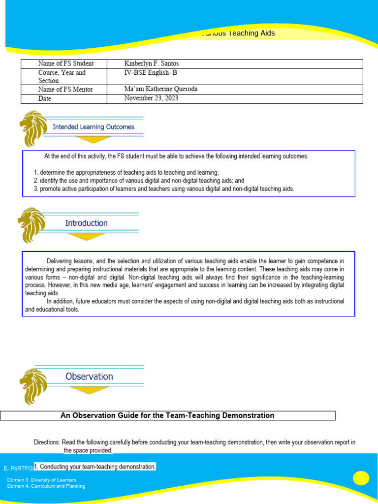 FS 2 Activity 5 | PDF | Teachers | Learning