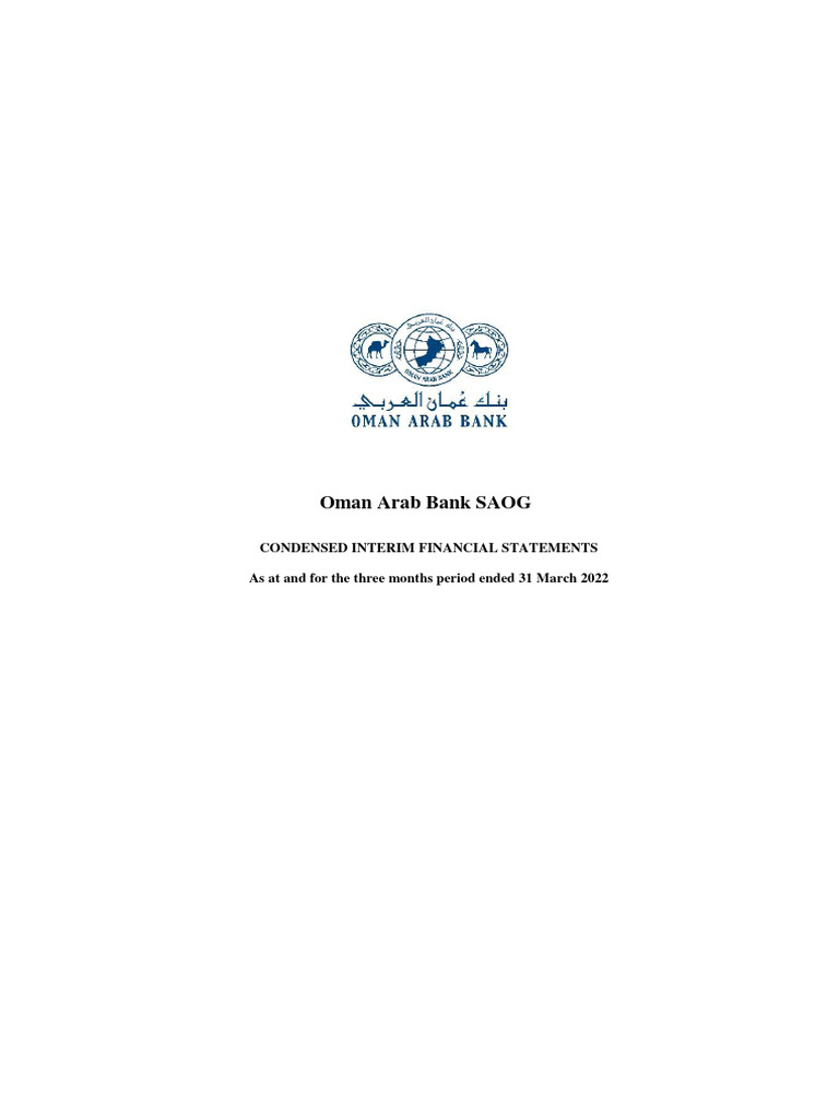 Oman Arab Bank Q1 2022 Financials | PDF | International Financial ...