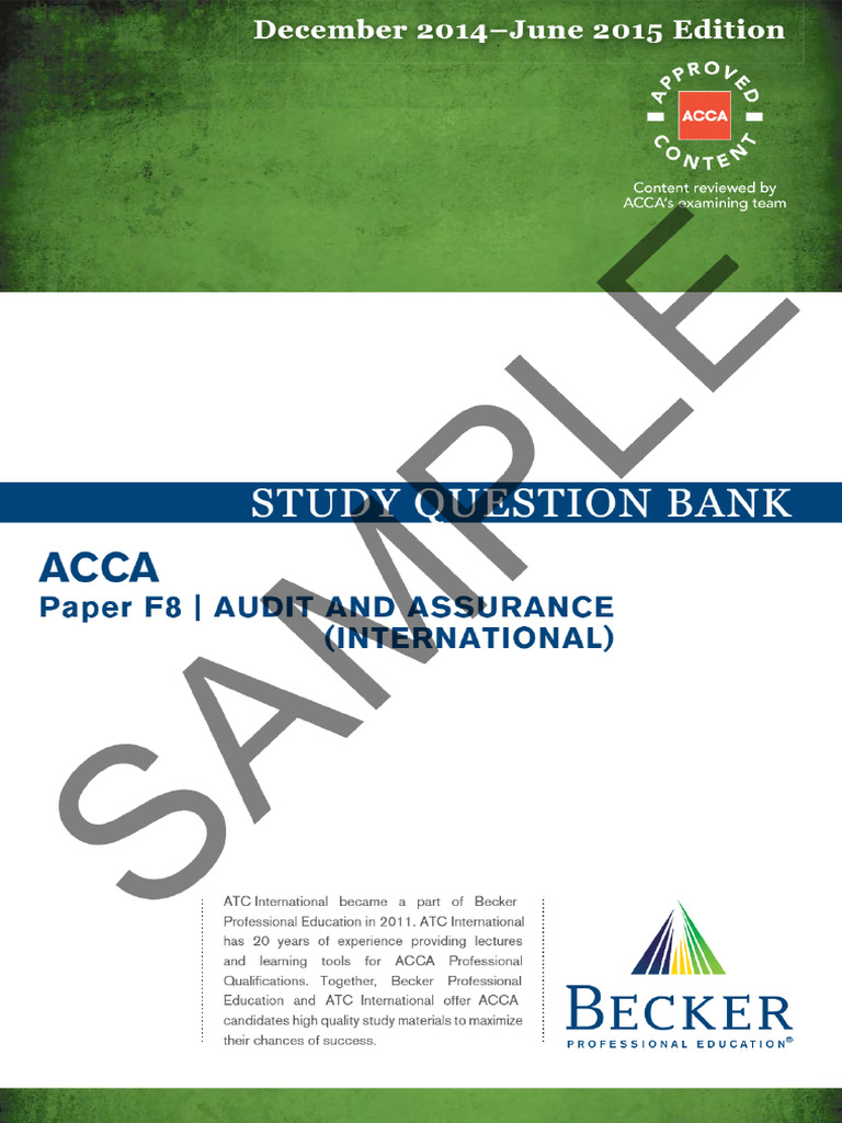 Study Question Bank - Becker Professional Education | PDF