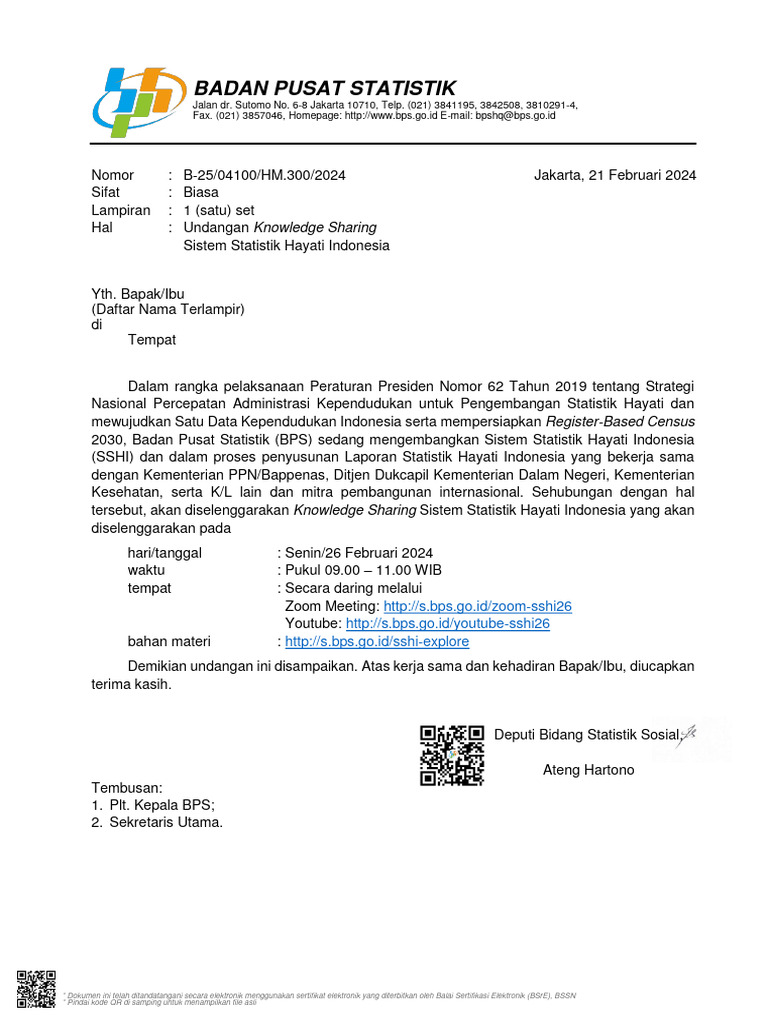 B-25 04100 HM.300 2024-Undangan Sharing Knowledge SSHI - Signed | PDF