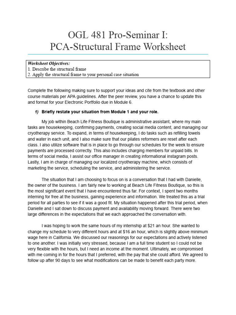 Final Ogl 481 Module 2 Pca | PDF