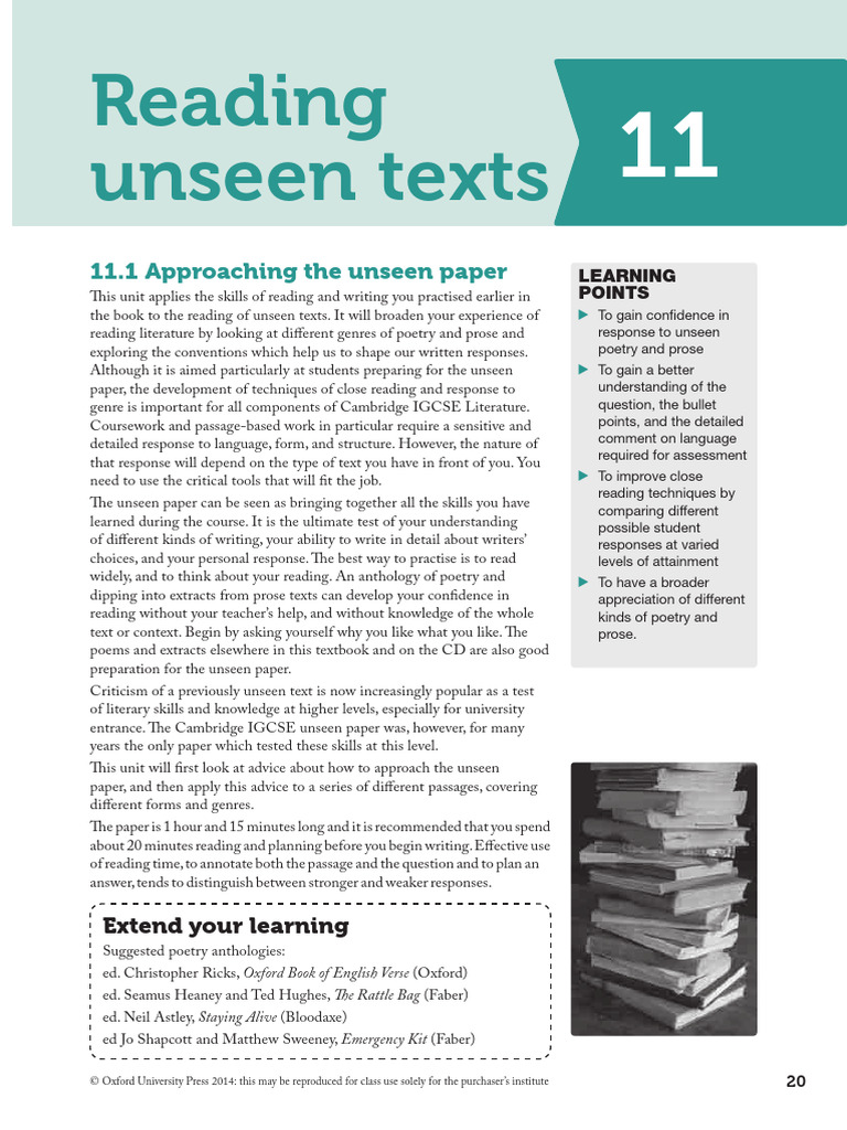 Mastering Unseen Poetry and Prose | PDF | Language Arts & Discipline