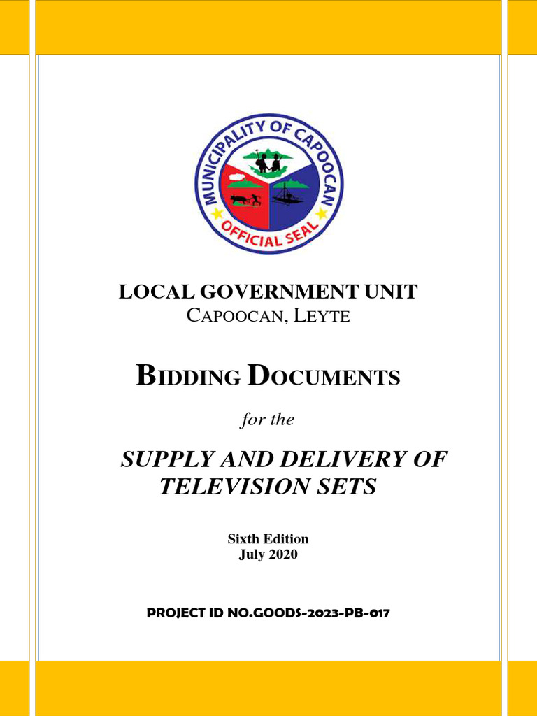 Sef TV Monitors Bidding Documents | PDF | Procurement | Prices