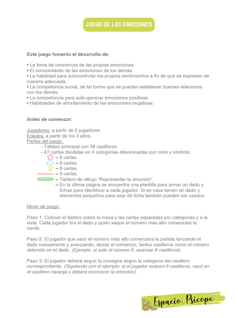Juego Qué Emoción 7 | PDF | Las emociones | Sicología