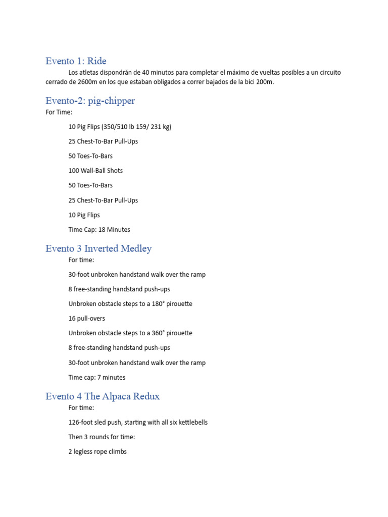 Wod Crossfit Games | PDF | Kettlebell | Physical Exercise