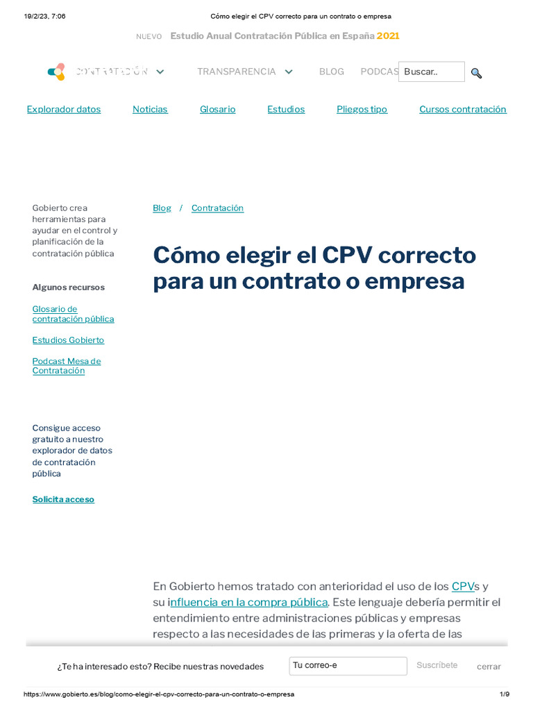 C Mo Elegir El CPV Correcto para Un Contrato o Empresa 1676960895 | PDF | Tecnología