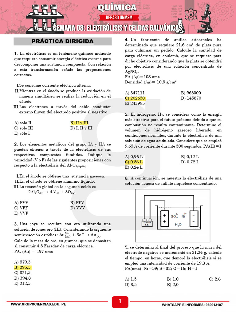 Semana 8 - Química | PDF | Redox | Electrodo