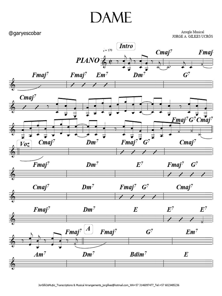 DAME - Piano | PDF