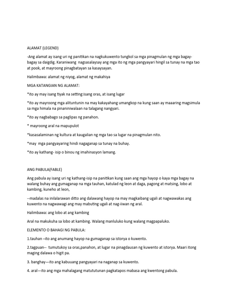 Alamat (Report Filipino) | PDF