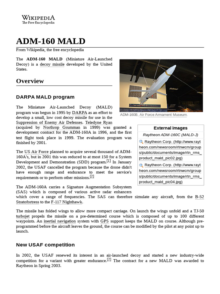 Adm-160 Mald | PDF | Aviation | Military Technology