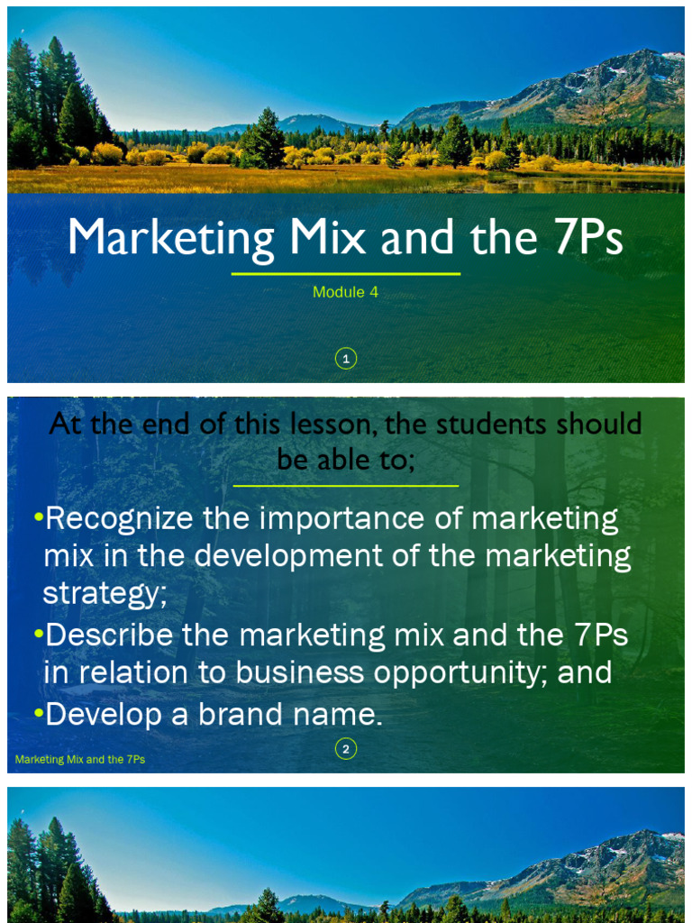 Lesson 4 Marketing Mix and The 7Ps | PDF | Business