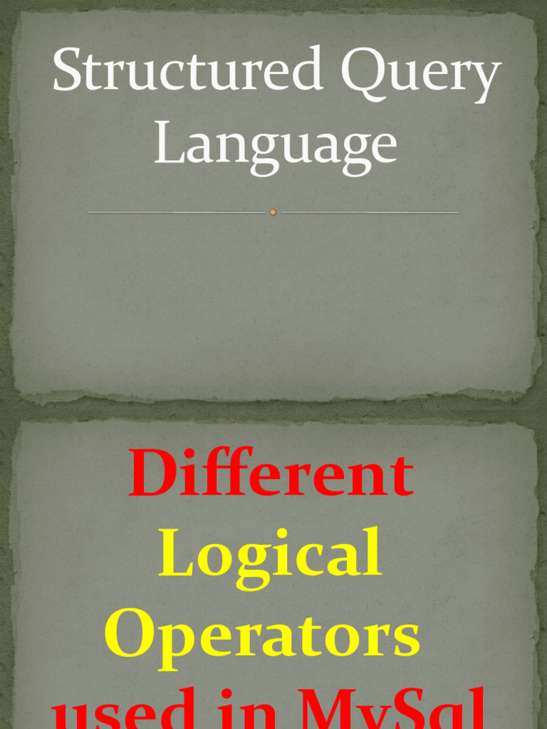 2 MySql Operators | PDF