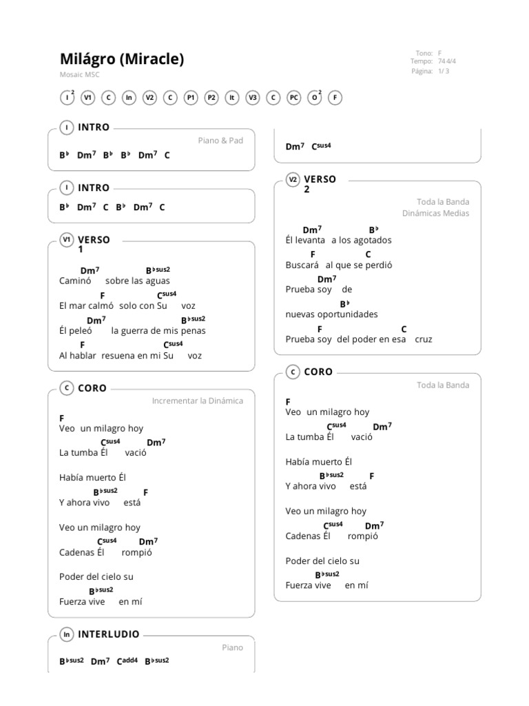 Milagro (Miracle) - Mosaic MSC-Ser Humano.F | PDF | Formas musicales ...