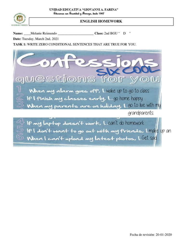 Task 1 Zero Conditional | PDF