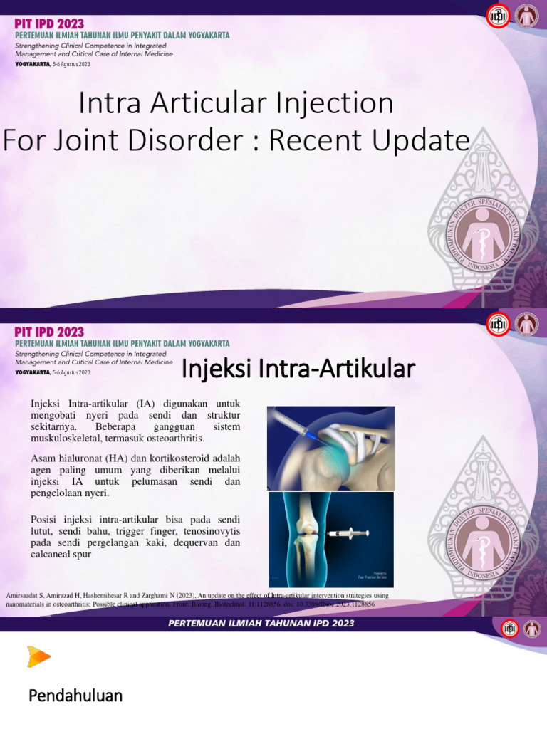 WS 7 - DR Ayu SPPD KR - An Update On Intra-Articular Intervesion Strategies | PDF