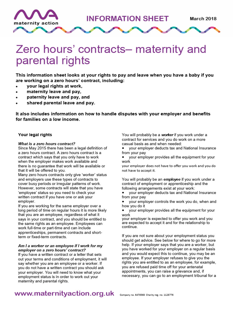 Zero Hours Contracts: Maternity Rights Guide | PDF | Career & Growth ...