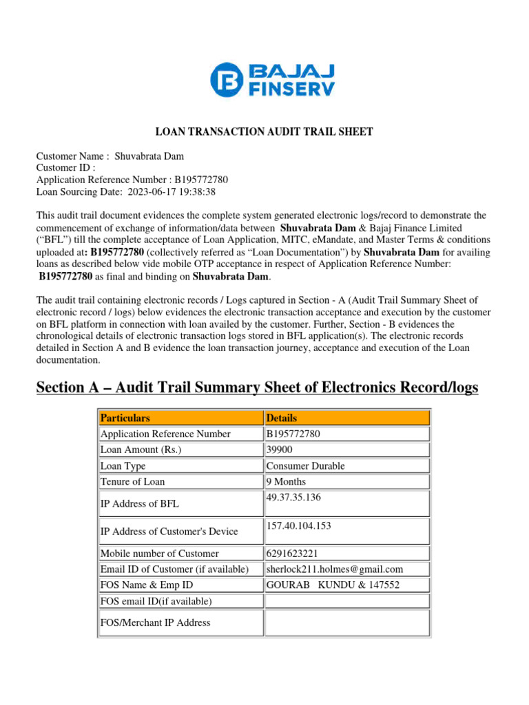 Audit Trail Sheet - 1706944834898 | PDF | Authentication | Application ...