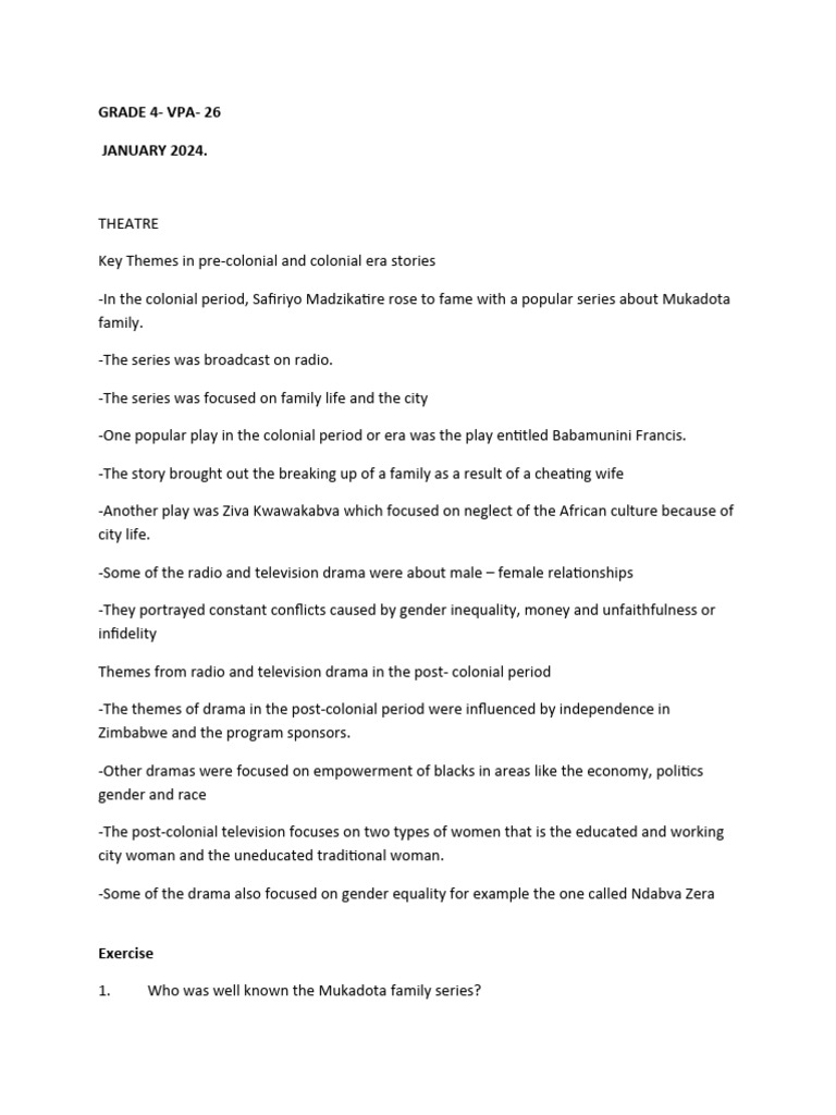 GRADE 4 - VPA Homework | PDF