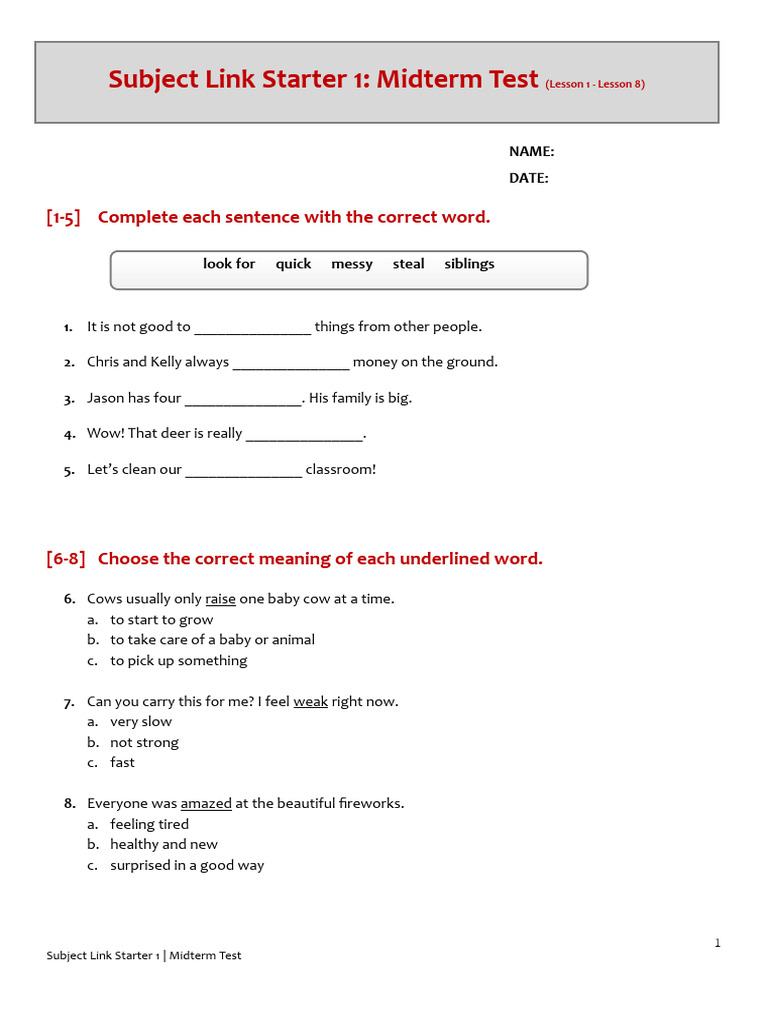 Subject Link Starter 1 Midterm | PDF | Art