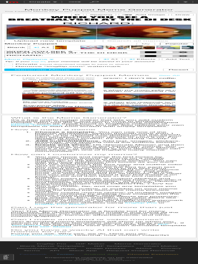 Monkey Puppet Meme Generator - Imgflip | PDF | Computing | Software