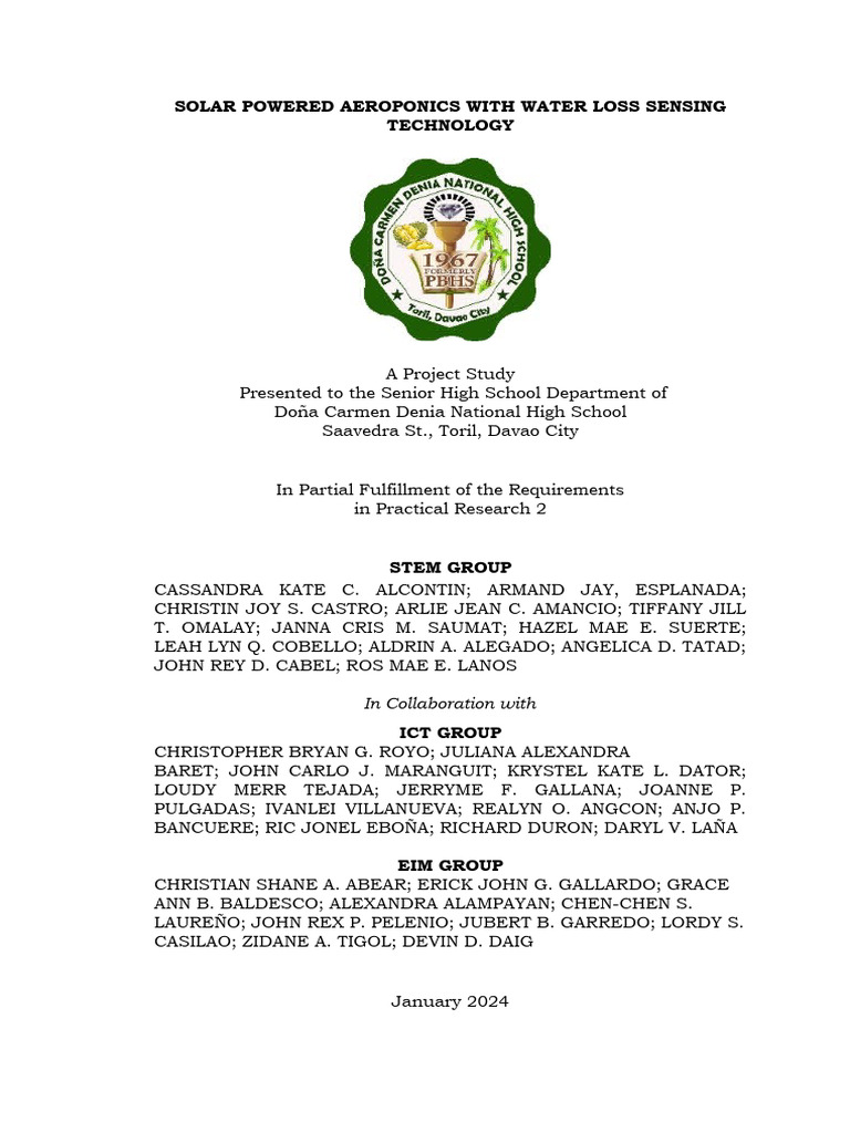 Group 1-Pr2 Final | PDF | Agriculture | Hydroponics