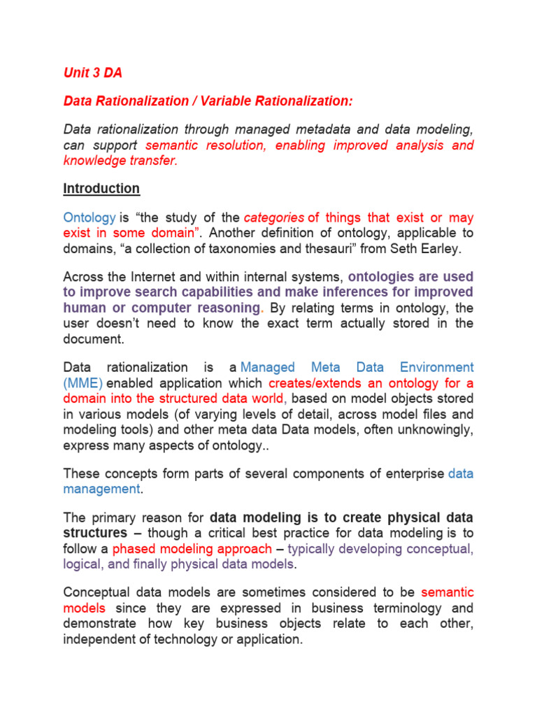 Unit 3 DA Data Rationalization | PDF