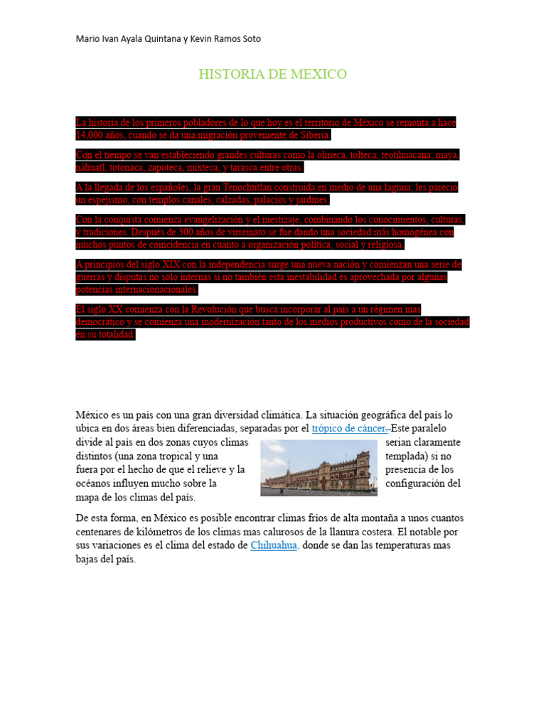 Historia de Mexico | PDF | Viajes y turismo | Historia