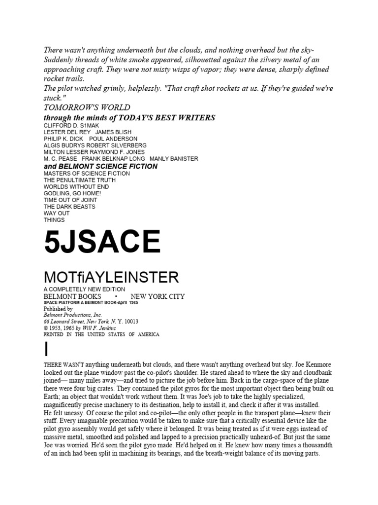 Murray Leinster - Space Platform | Download Free PDF | Experiment | Science
