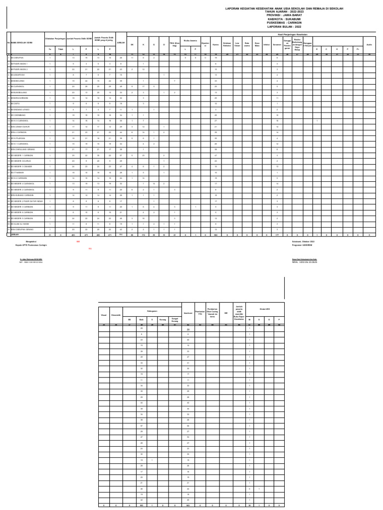 Lap. Ausrem Penjaringan Dan Pemeriksaan Berkala PKM Caringin Edit | PDF