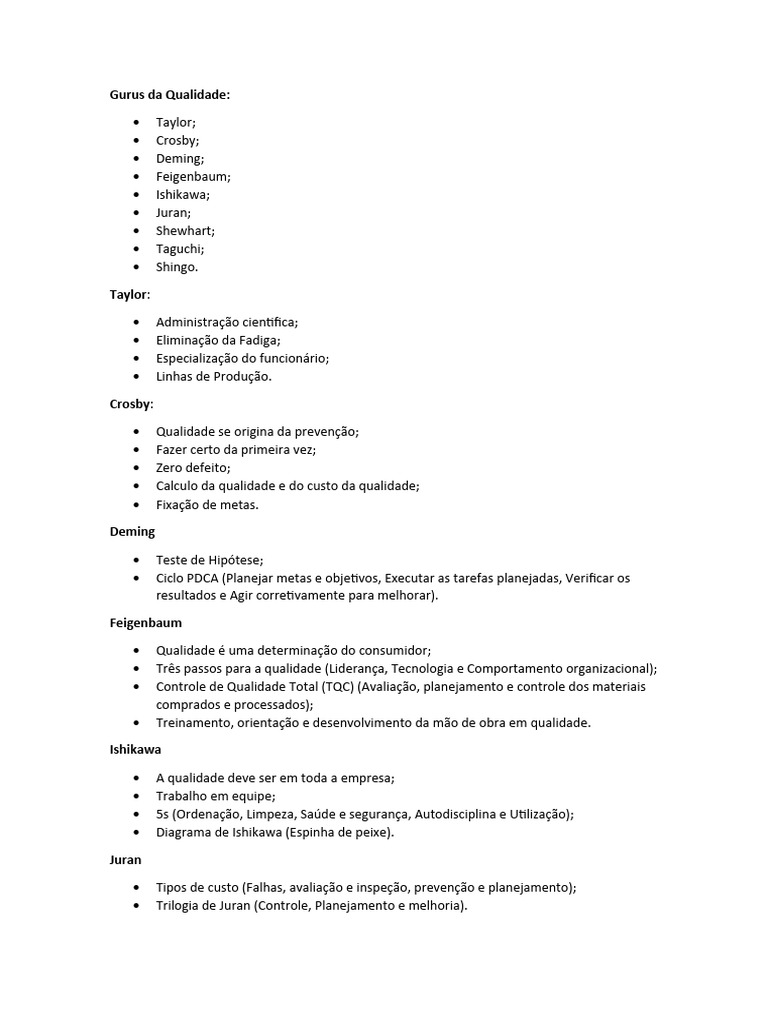 Gurus Da Qualidade | PDF Gurus Da Qualidade | PDF
