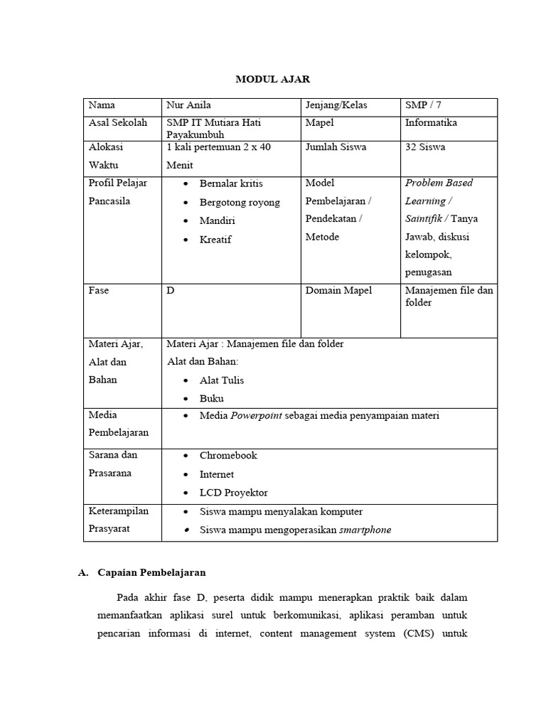 Modulajar Pengelolaan File Dan Folder | PDF