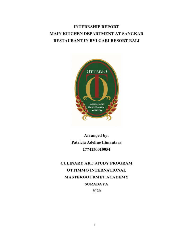 INTERNSHIP REPORT Cover Final | PDF