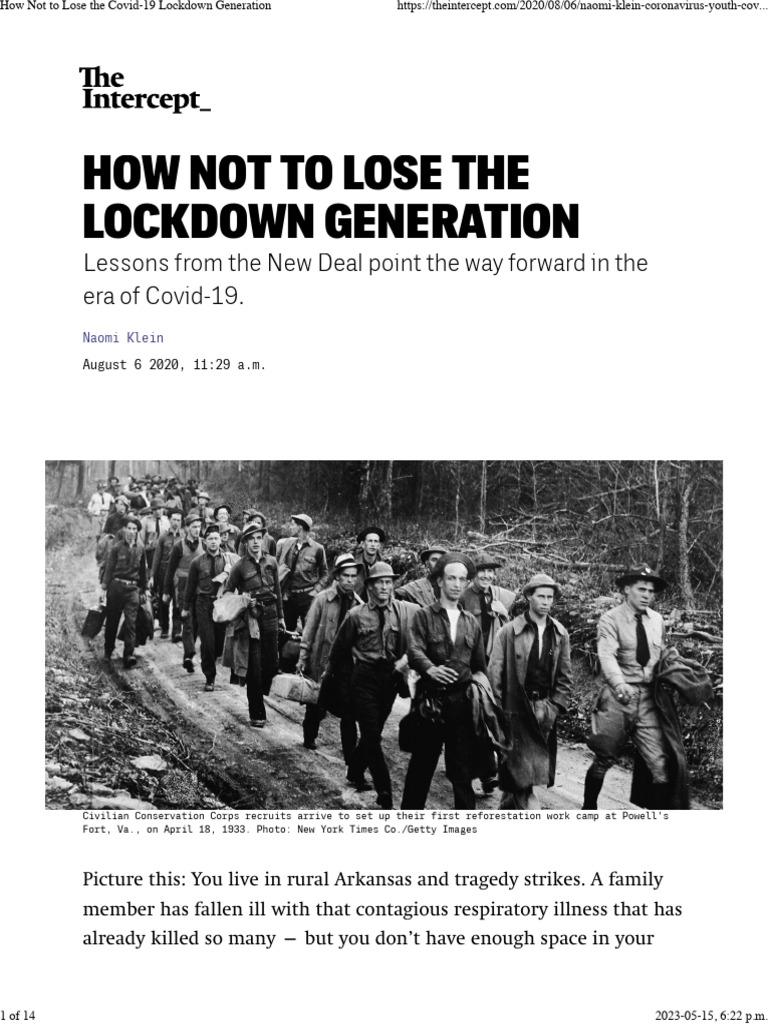 New Deal Lessons for Lockdown Youth | PDF