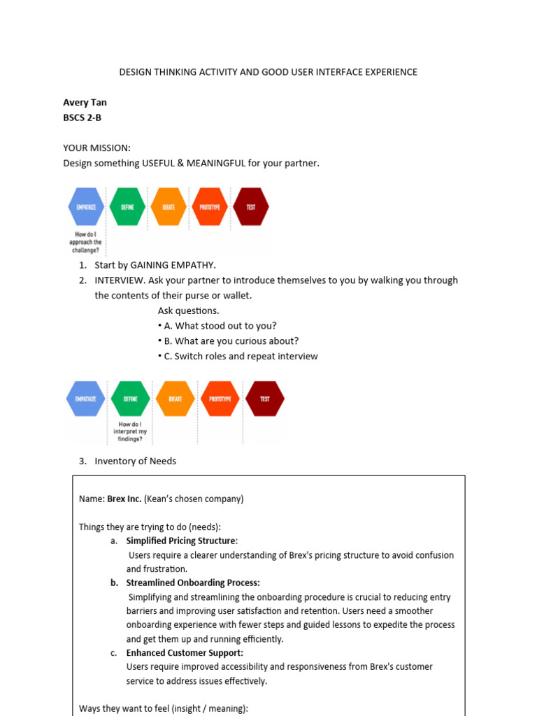 Design Thinking Activity | PDF | Artificial Intelligence | Intelligence ...