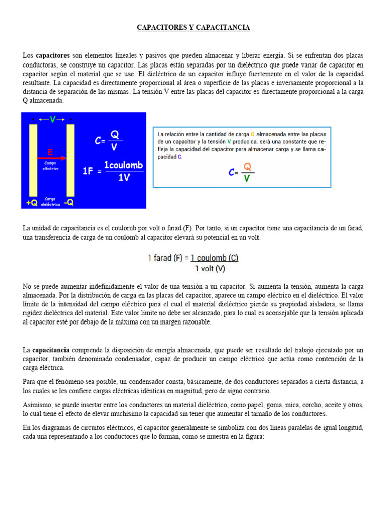 Capacitores y Capacitancia | PDF | Condensador | Capacidad