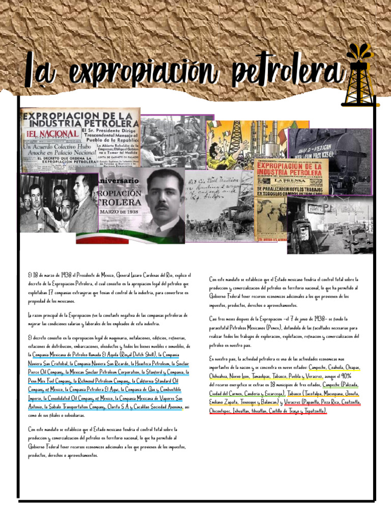 La Expropiación Petrolera Pdf Industria Petrolera Industria
