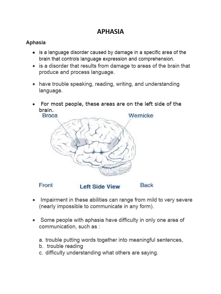 Psych 212 Aphasia Final Notes | PDF | Aphasia | Speech