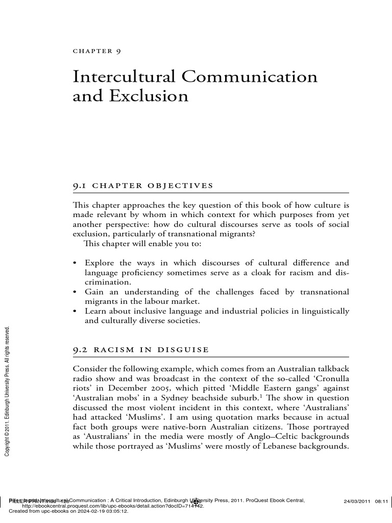 Intercultural Communication A Critical Introductio... - (Chapter 9 Intercultural Communication ...