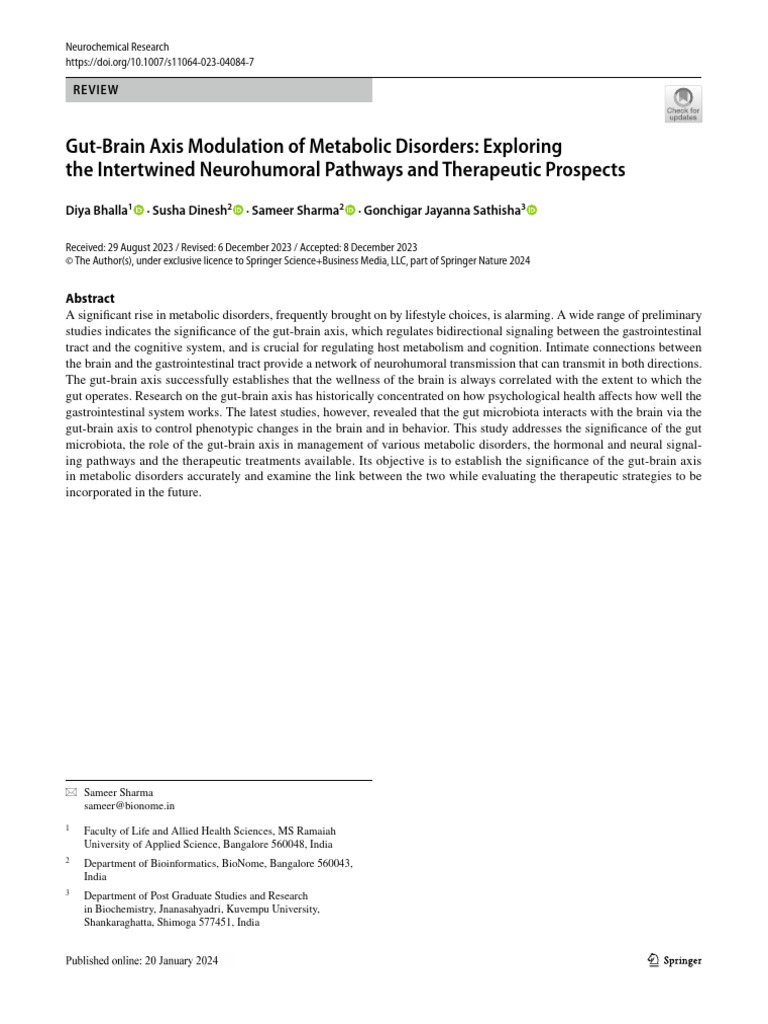 Gut-Brain Axis in Metabolic Disorders | PDF | Leptin | Gastrointestinal ...