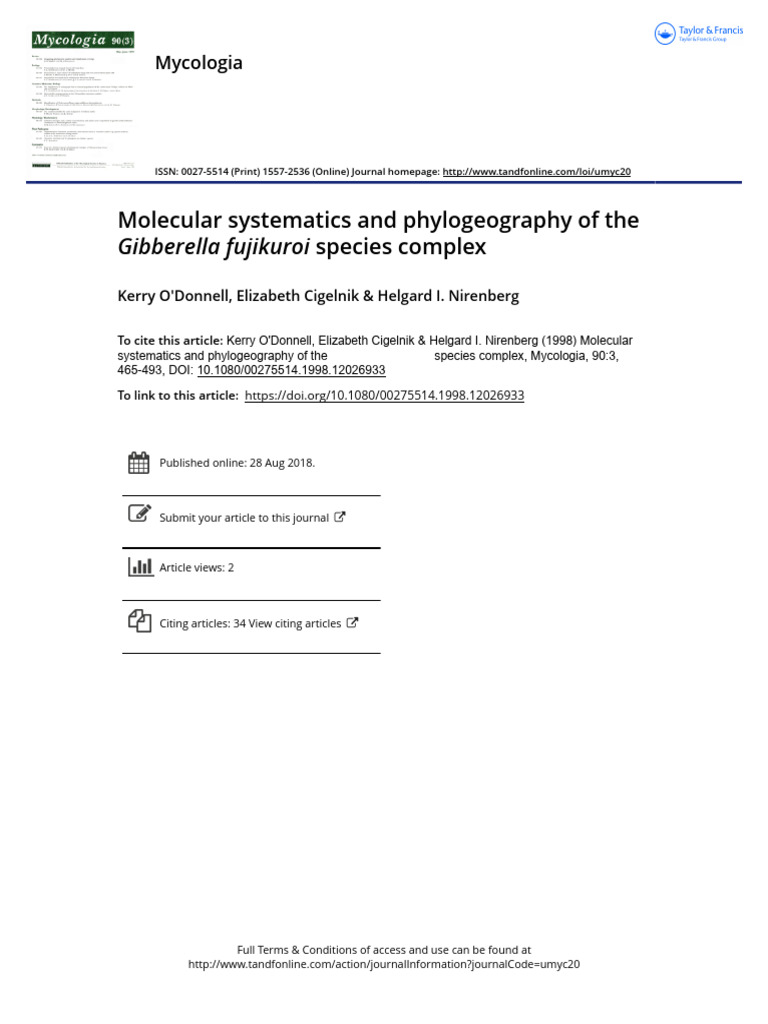 Molecular Systematics and Phylogeography of The | PDF | Species | Phylogenetic Tree