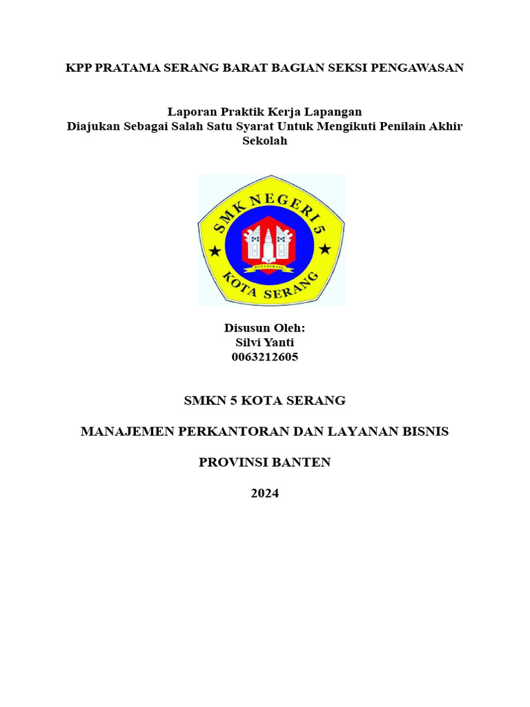 Laporan PKL di KPP Pratama Serang Barat | PDF | Karier & Perkembangan